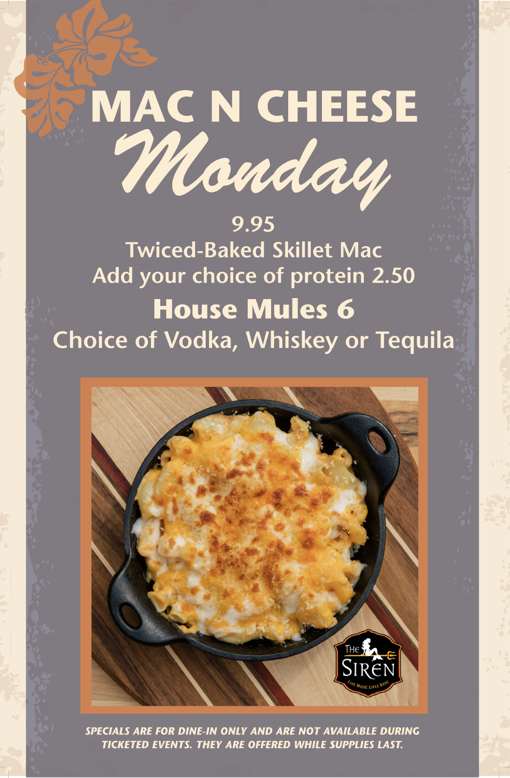 Mac N’ Cheese Monday Nights - The Siren, Morro Bay, CA